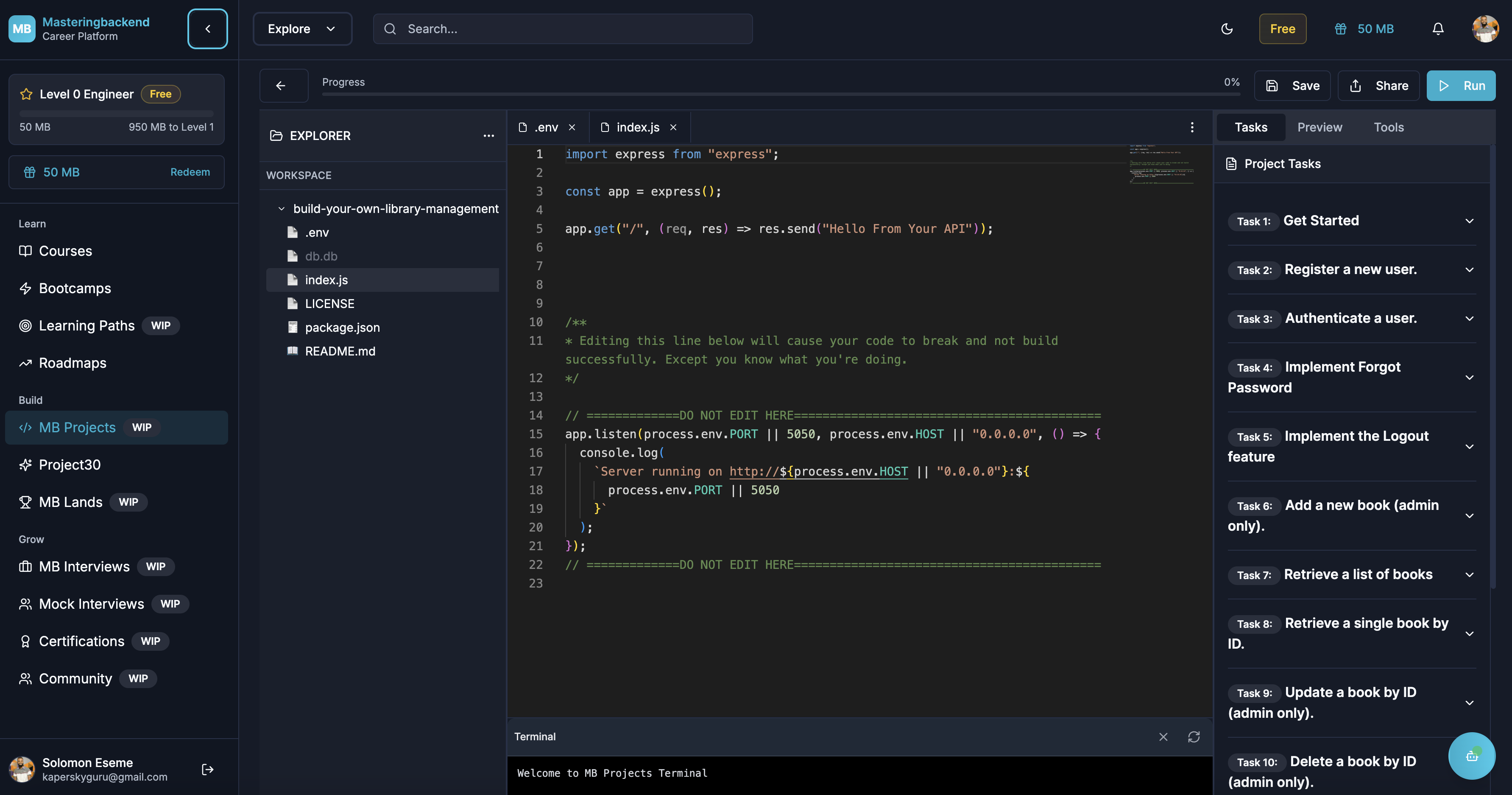 Mastering Backend | MB Land
