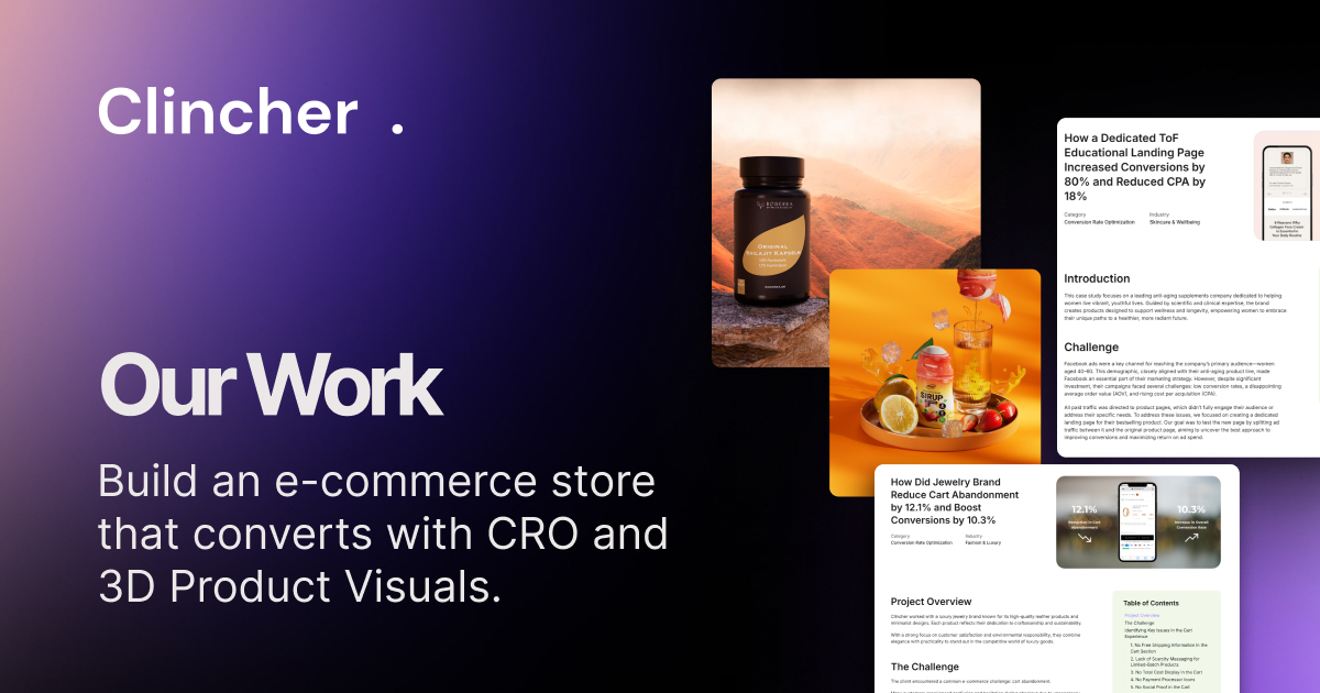Our Work — CRO and 3D Projects & Case Studies | Clincher