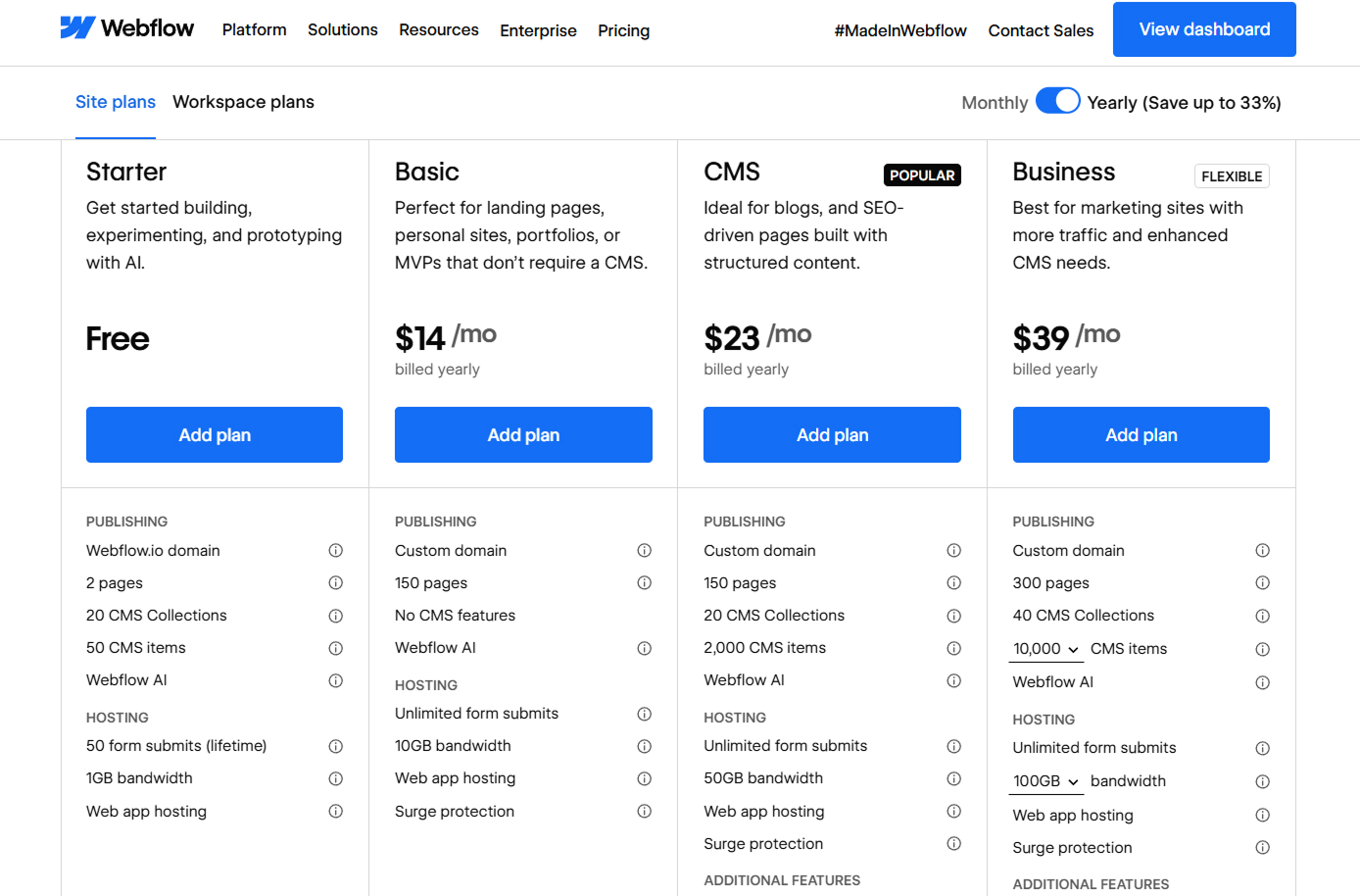 Webflow Pricing Explained for Normal People - Blog | Petr Bilek