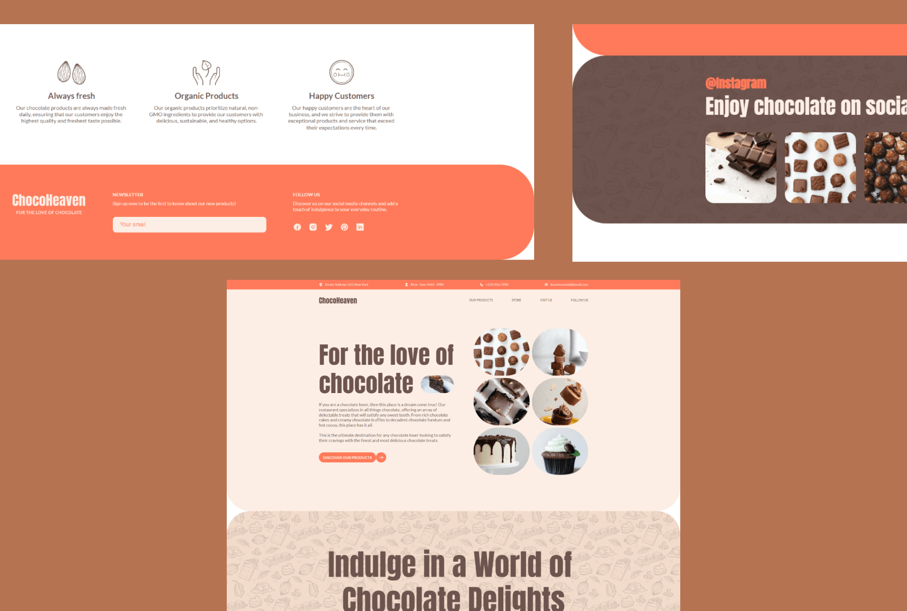 ChocoHeaven — Food Website Template | Divhunt Template